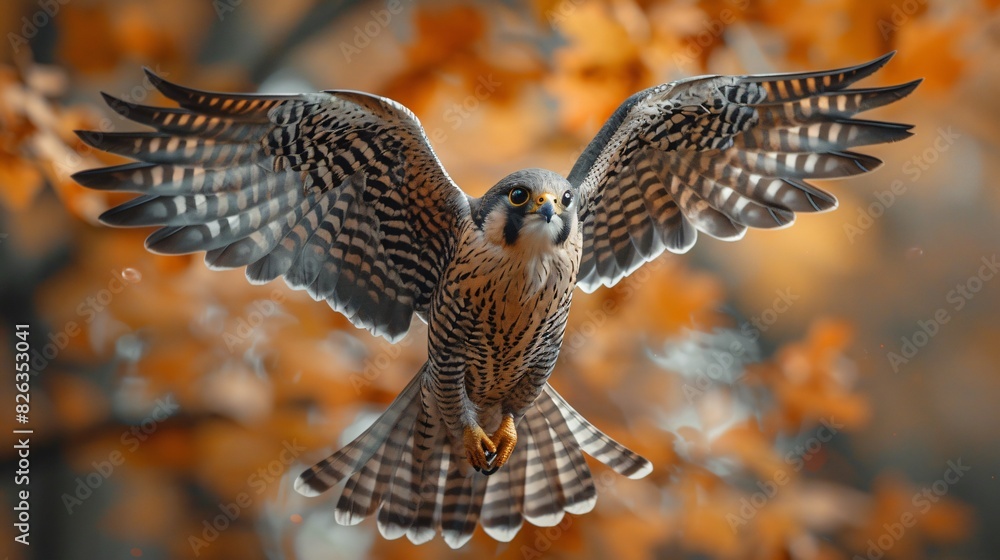 Red-Footed Falcon Diving in Mid-Flight Stock Photo | Adobe Stock