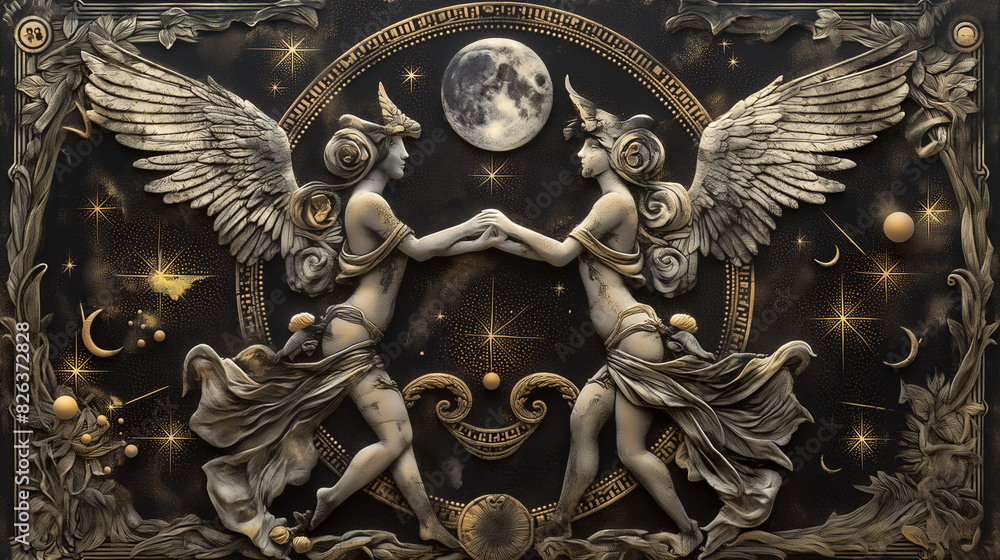 twins zodiac sign as a humans with wings, unrealistic people as a twins ...