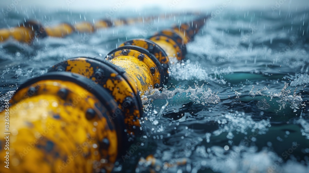 Illustrate the process of monitoring submarine cables for signs of ...