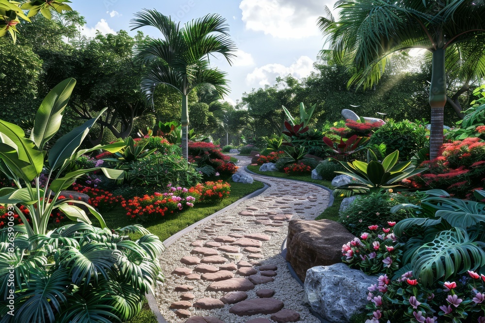 Landscaping Design Concept: A Visual Representation Stock Illustration ...