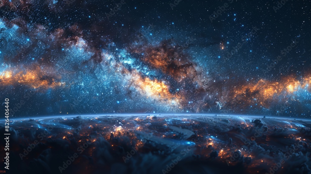 Sphere panoramic HDRI space background with nebula and stars. 360 ...