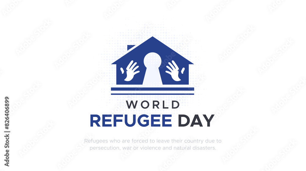 World Refugee Day, June. design concept of refugees who migrate due to ...