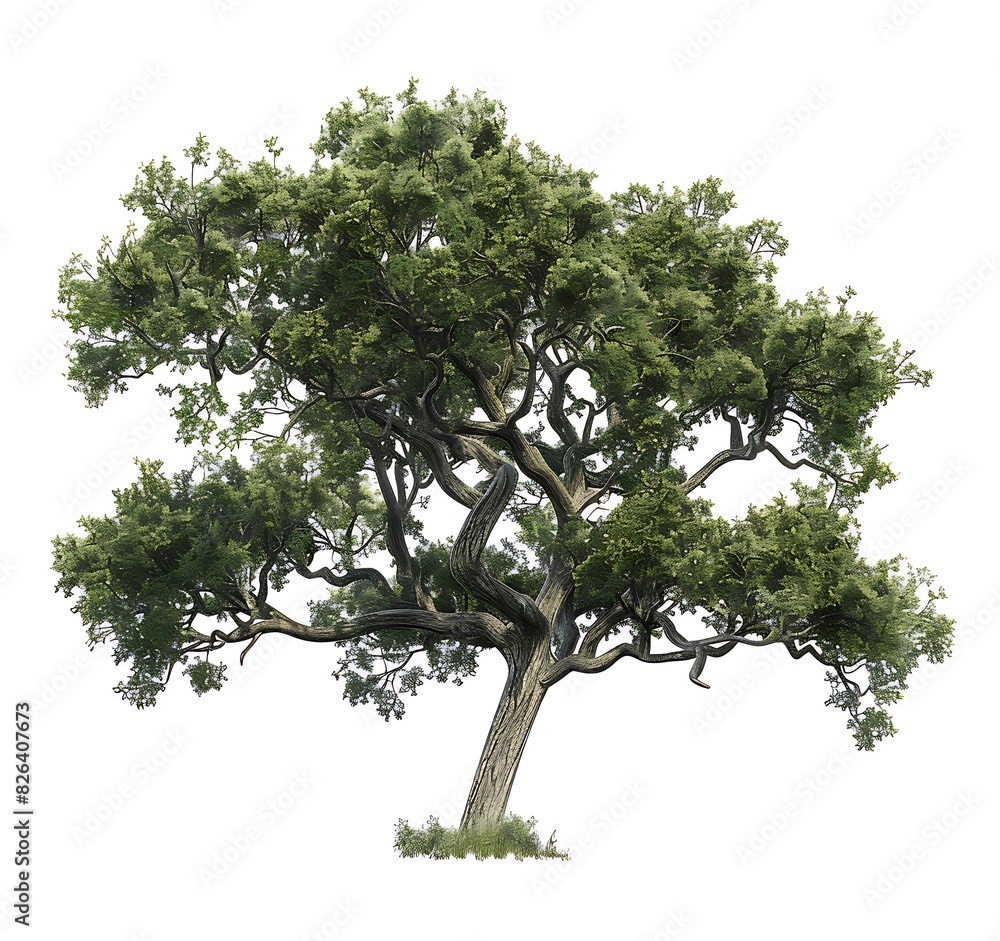 Realistic tree isolated on white background, no shadow under the tree ...