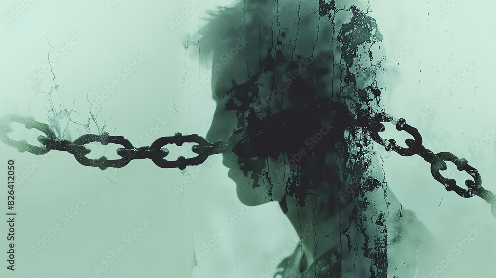 Stop drug abuse campaign poster close up, focus on, copy space striking ...