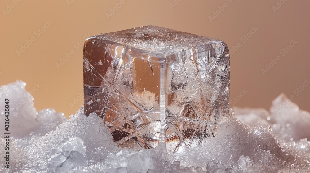 A minimalist shot of a single grain of salt magnified to reveal its ...