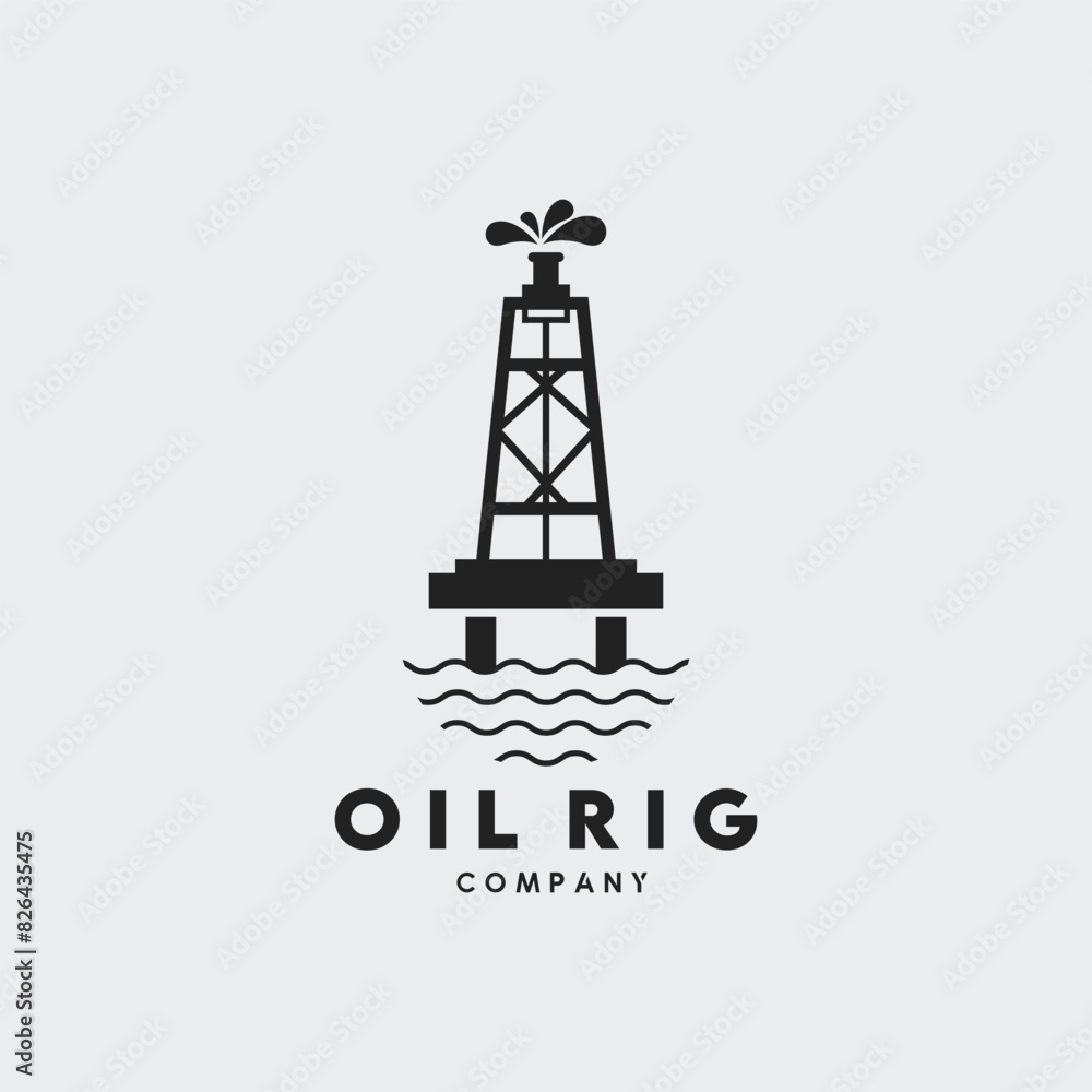 offshore oil mines logo vector design Stock Vector | Adobe Stock