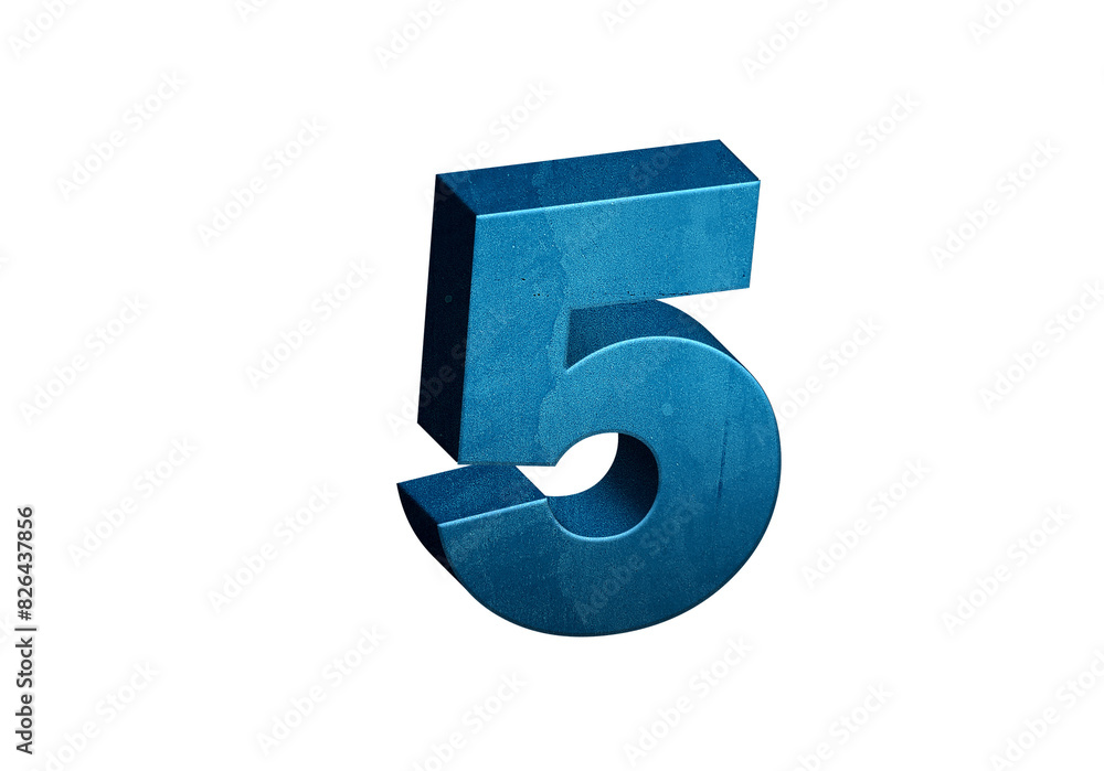 Number Five 3D text in Blue Color And Blue Lines, number 5 Blue color report, progress ...