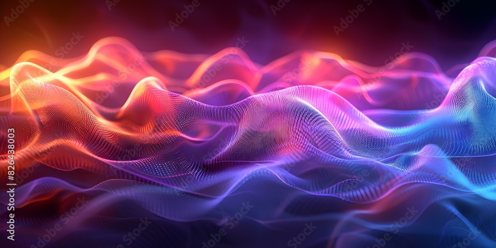 Holographic waves that change color when viewed from different angles ...