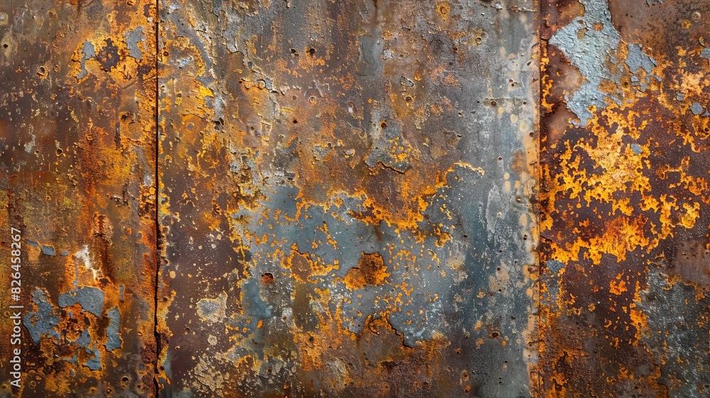 rusted iron surface with oxidation and damage worn metal texture ...