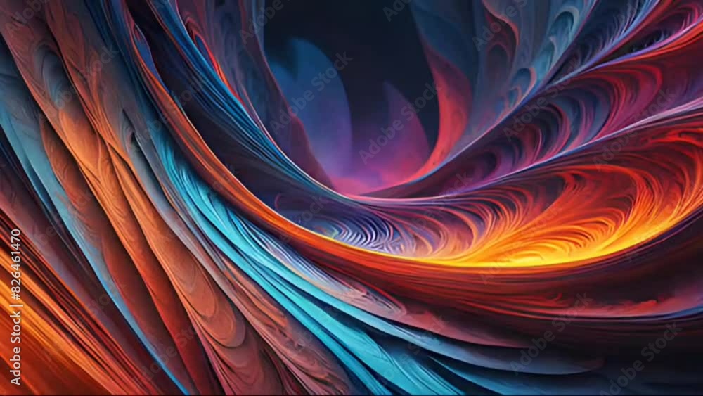 Fractal wave design with light and motion creating a dynamic artistic ...