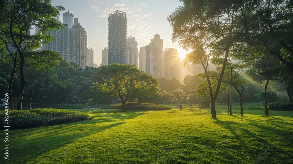 Urban Gradients Park Scene: A photo depicting gradients in urban ...