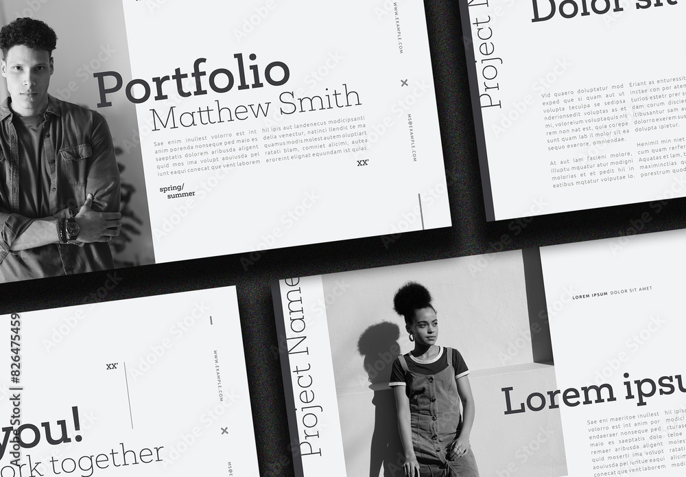 Elegant Portfolio Layout Stock Template | Adobe Stock