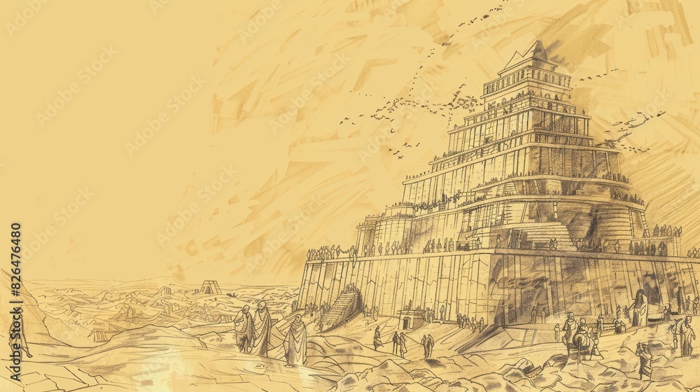 Story of Tower of Babel, People Building Tower to Heaven, Confusion of ...