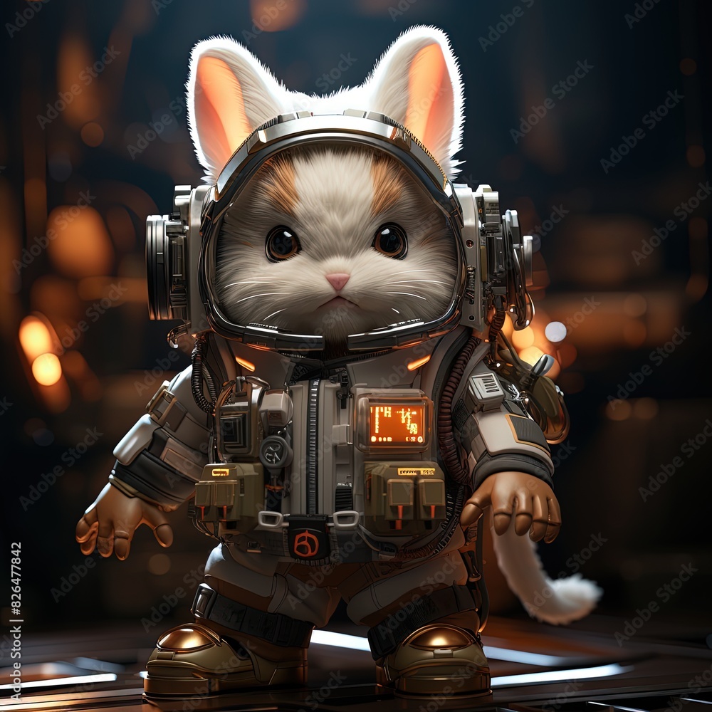 cute adorable Rabbit chibi Exosuit + : display case of knolling item ...
