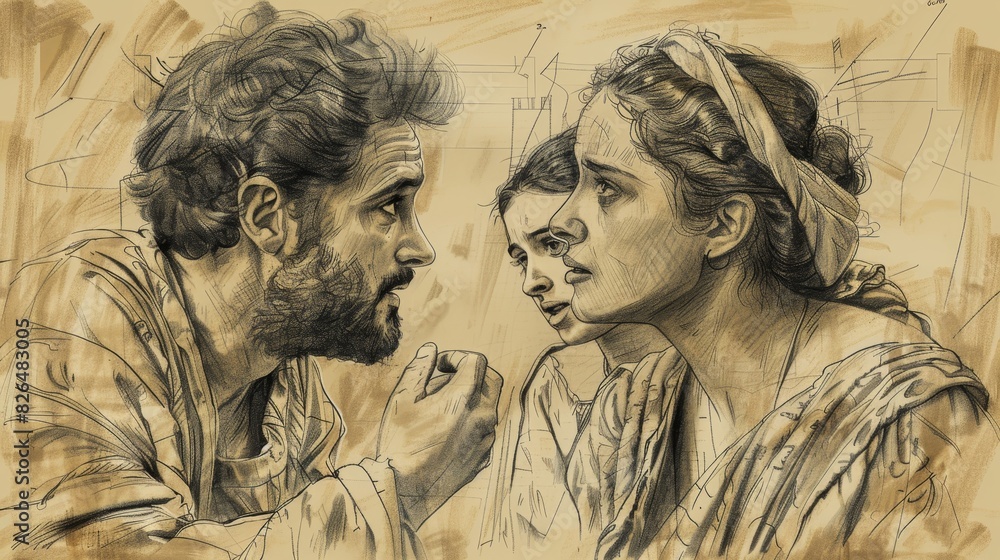 Peter Denying Jesus Three Times Before Rooster Crows, Servant Girl ...