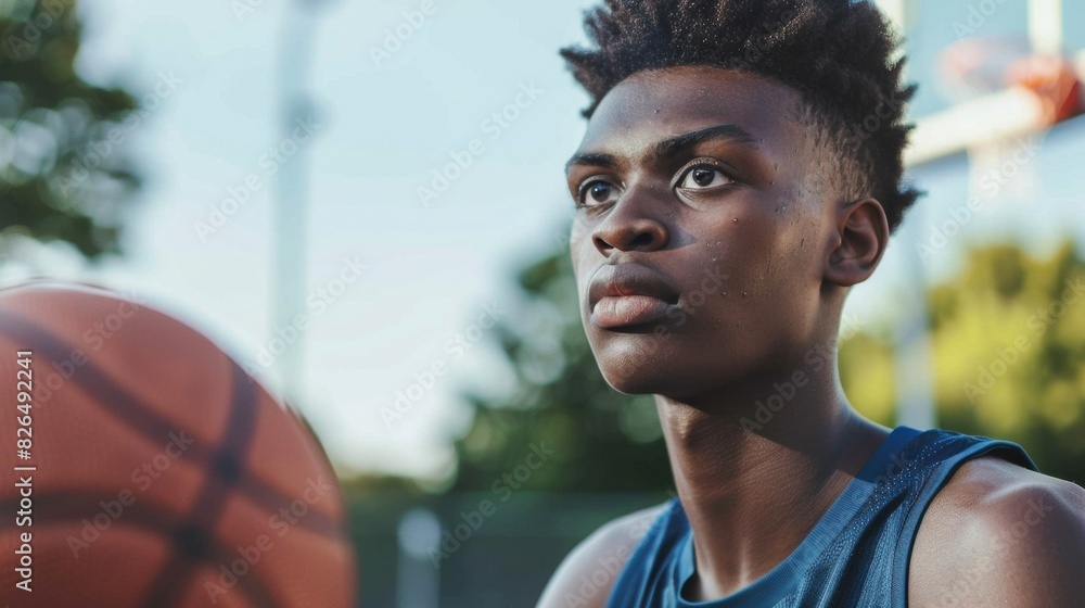Young black basketball player preparing for sports training. , 4k HD ...