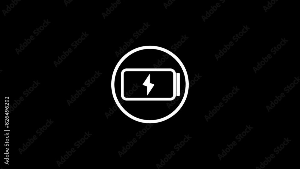 Battery charging icon animation on background Stock Video | Adobe Stock