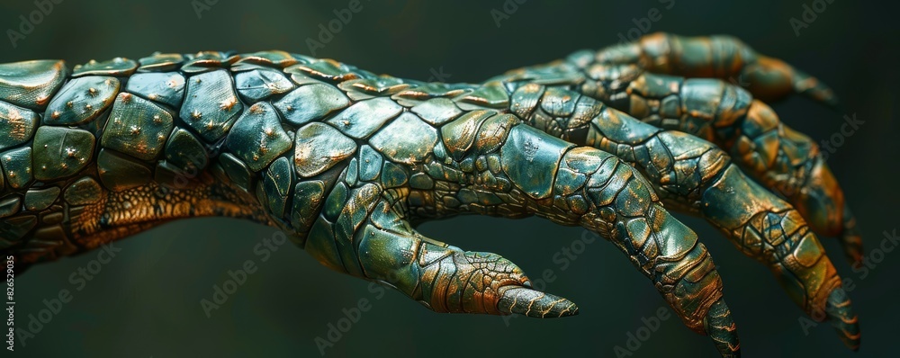 Closeup of a mutant arm with reptilian scales, detailed skin texture ...