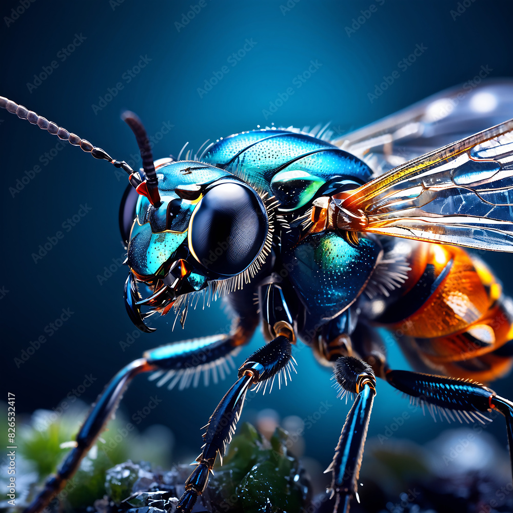 This image shows a male Euglossa bazinga bee, a Euglossine bee found in ...