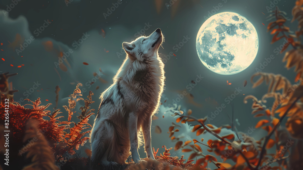 Wolf embracing the full moon, often referred to as the "king of the ...