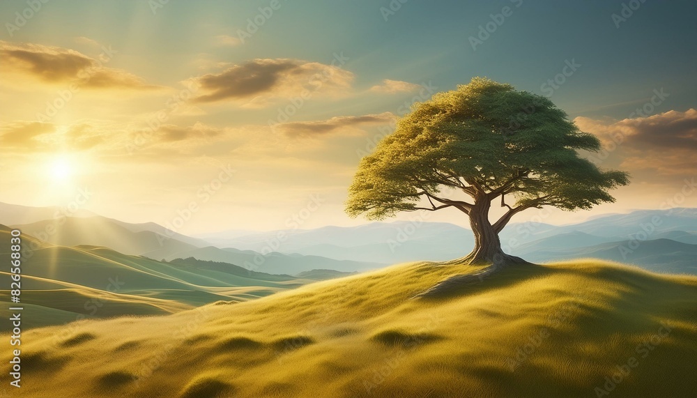 "Echoes of Tranquility: The Serenity of a Lonely Tree in the Landscape ...