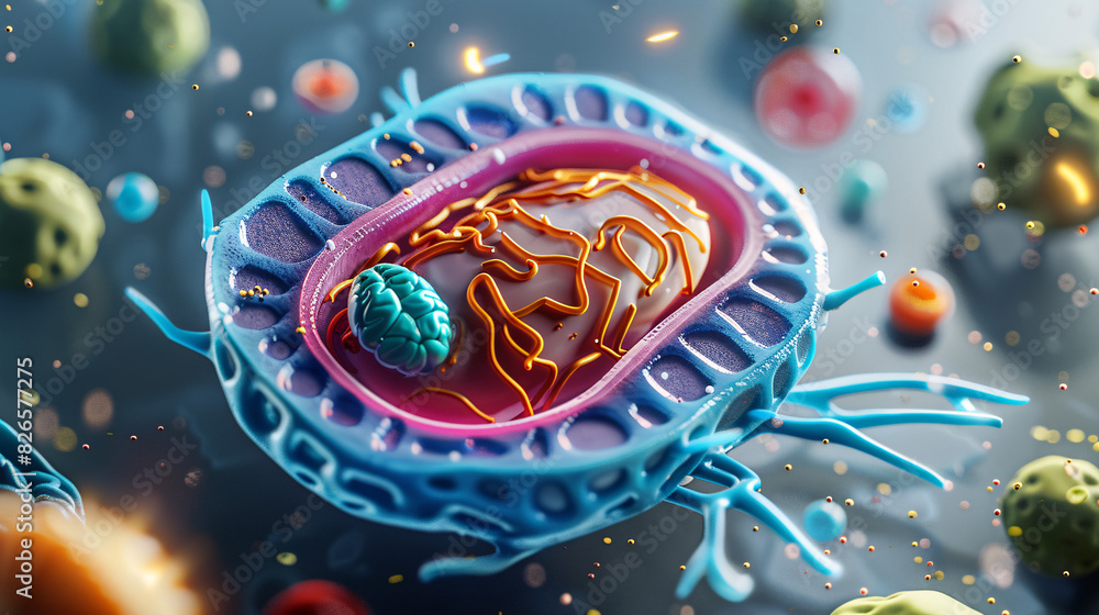 Annotated diagram of a plant cell, labeling key parts such as the cell ...