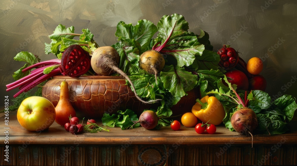 A classic still life painting in the style of Dutch Golden Age masters ...