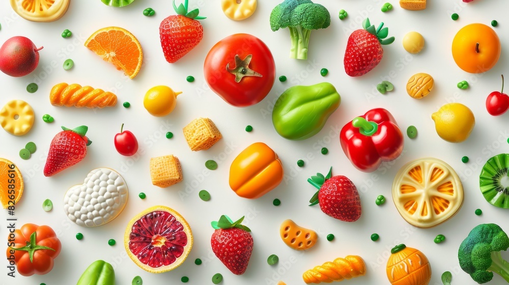 Whimsical Collection of iOS Food Emojis for Landing Page Design Stock ...