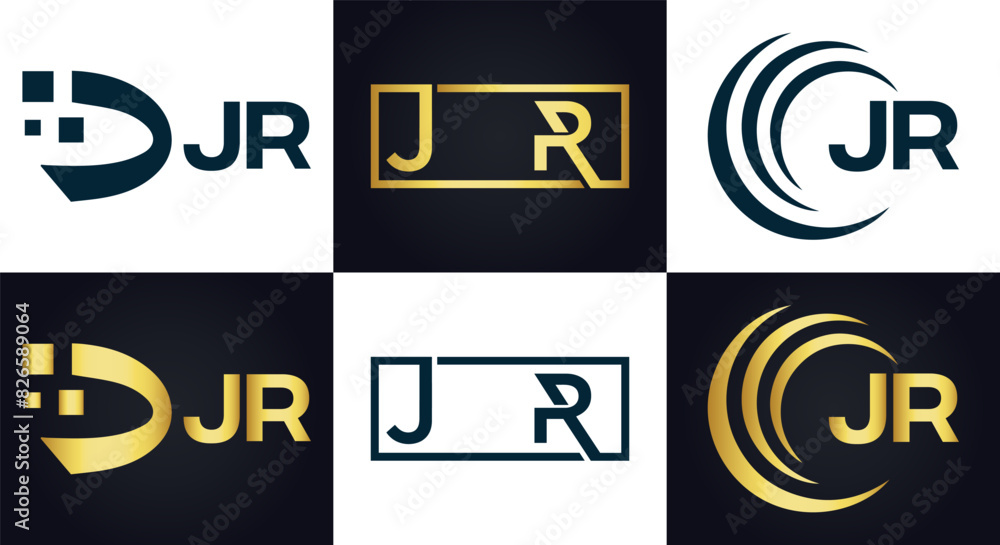 JR logo. J R design. White JR letter. JR, J R letter logo design. J R ...