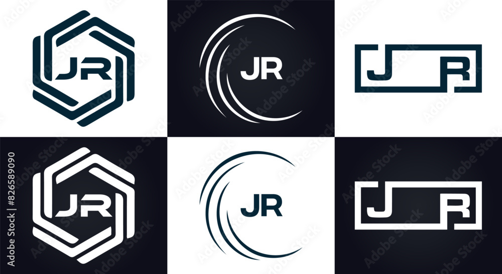 JR logo. J R design. White JR letter. JR, J R letter logo design. J R ...