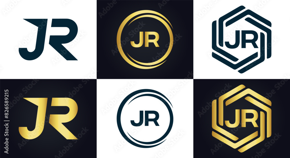 JR logo. J R design. White JR letter. JR, J R letter logo design. J R ...