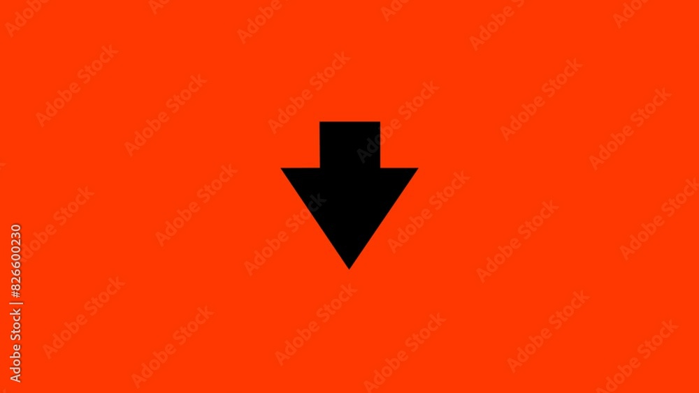 Arrow pointing down 2d animation, isolated on transparent background ...
