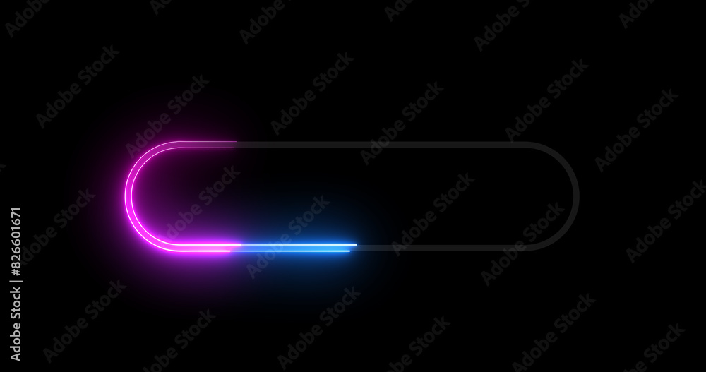 Neon retro style name placeholder neon sign board. Empty title space ...