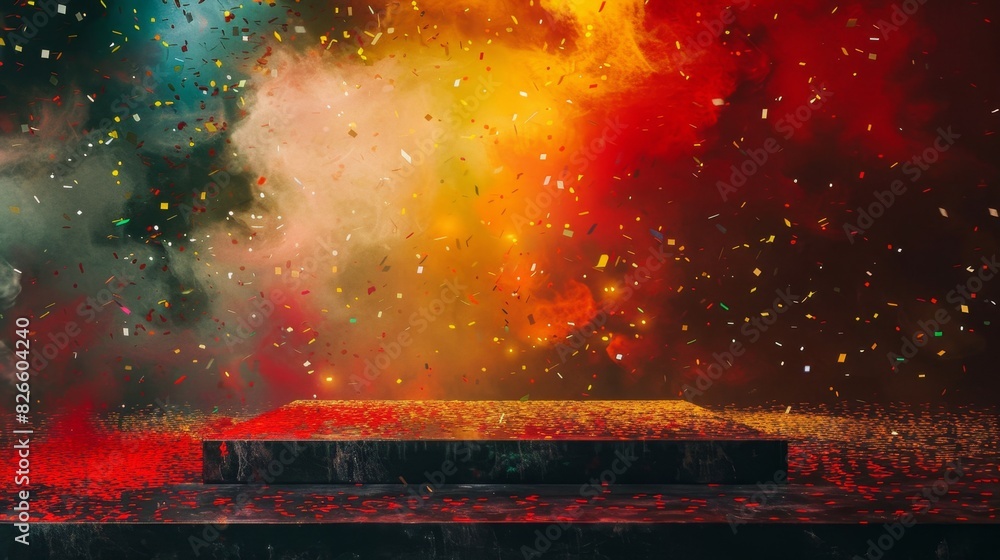 Event stage concept. Stage platform with Spanish flag colors - event ...