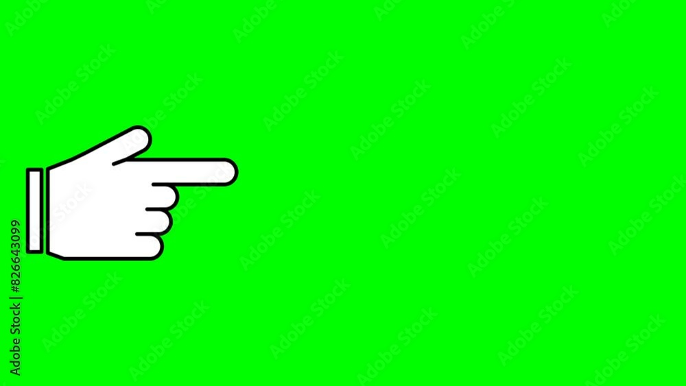 Motion Graphics right pointing hand animation with transparent ...
