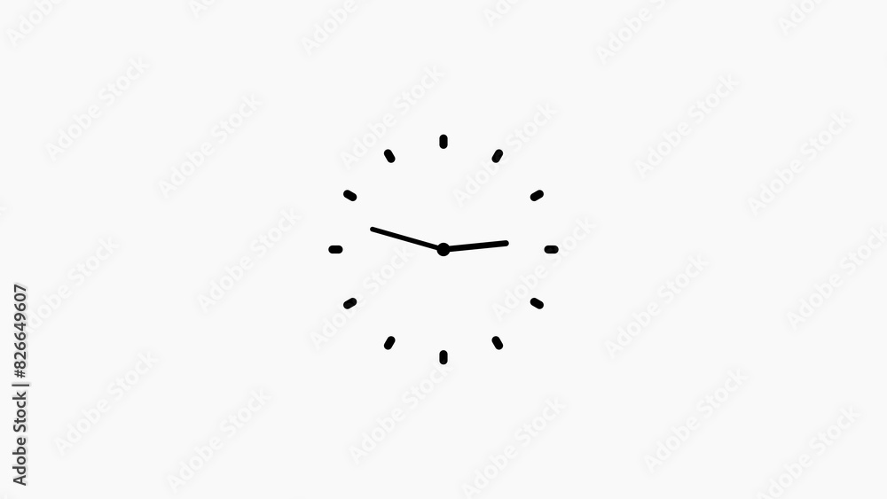 Clock icon animation. clock's hand speed rotation. 2d clock isolate on ...