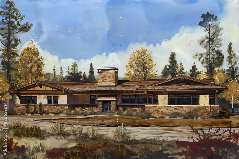 Ranch Style House (Encaustic Painting) - Originated in the United ...