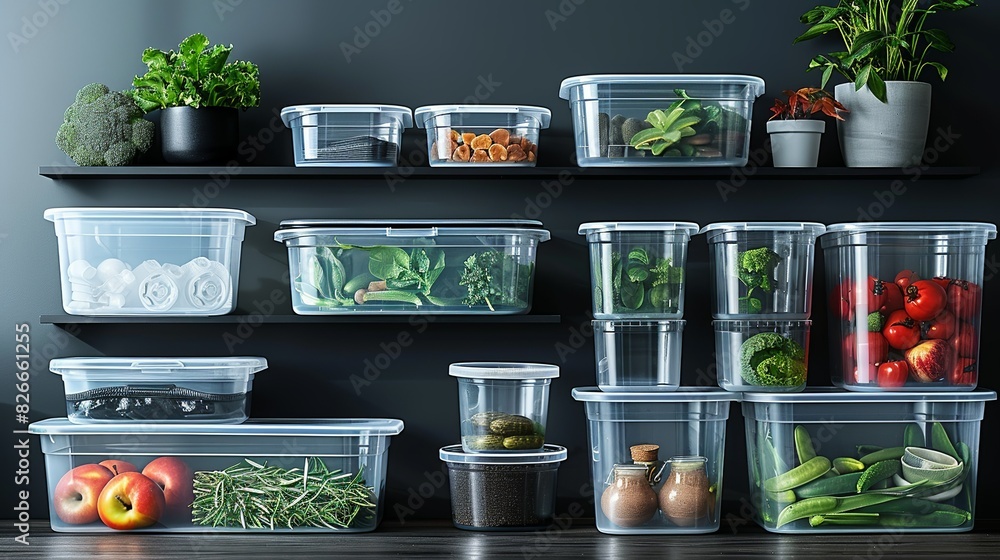 Mockups of clear plastic storage containers, ideal for organizing ...