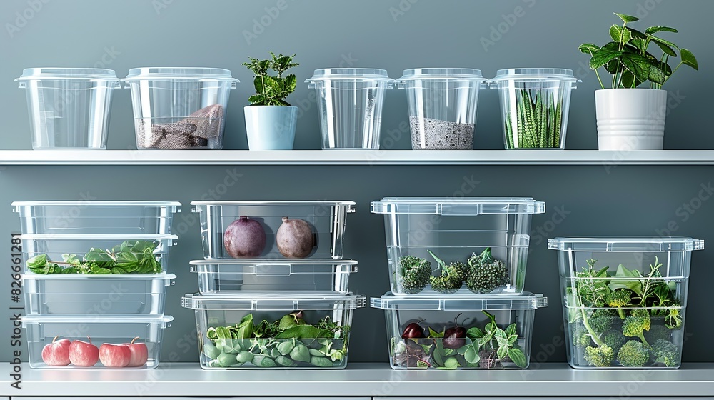 Mockups of clear plastic storage containers, ideal for organizing ...