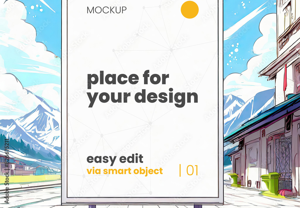 Anime Illustrated Manga Style Poster Frame Mockup 02 Generative Ai ...