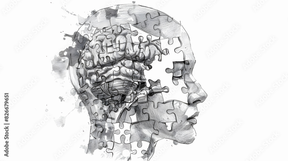 Creative Brainstorming Abstract Representation of a Human Head with ...