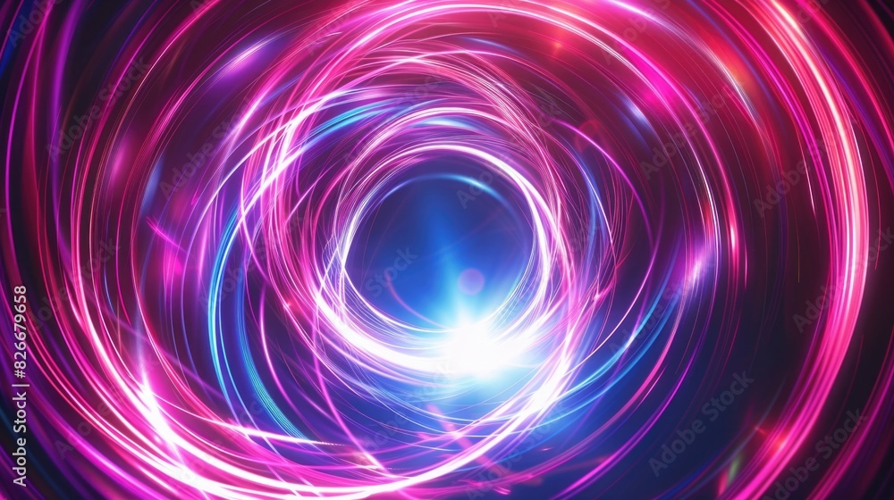 Swirl Circle. Magic Circle Light Effect with Bright Sphere Lens and ...