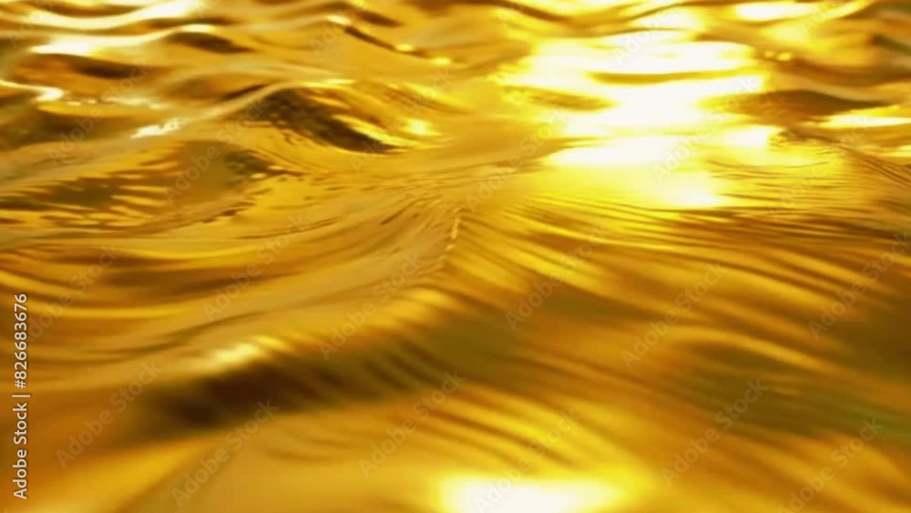 The movement of liquid gold flowing through intricate channels ...