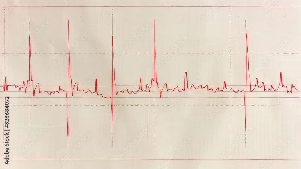 The image displays an electrocardiogram (ECG or EKG) strip showing a ...