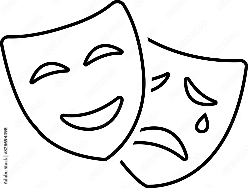 Theatrical mask vector icon . Theater mask signs. Masquerade mask ...