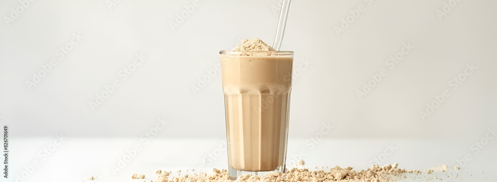 Refreshing Sattu Drink in Tall Glass, Organic Sattu Smoothie with Straw ...