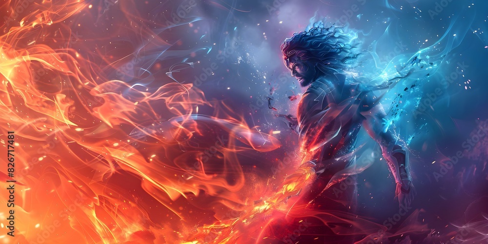 Animestyle drawing of hero in epic battle scene capturing intense ...