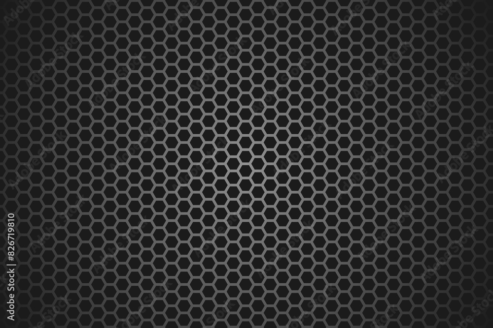 vector black background of hexagonal perforated iron netting Stock ...
