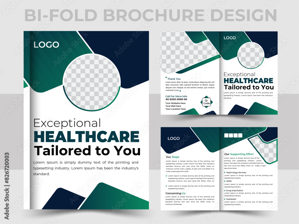Bi Fold Brochure Design For Health care or medical. Health care or ...