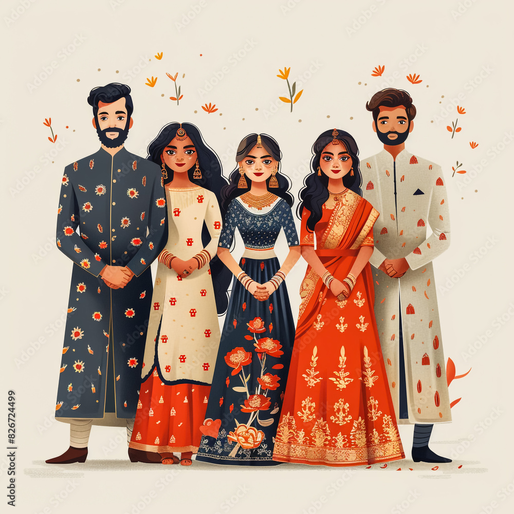 Stock-illustrationen INDIAN BRIDE AND GROOM VECTOR ILLUSTRATION COLOUR ...